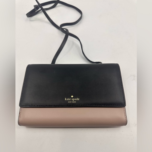 kate spade | Bags | Kate Spade Crossbody Leather Wallet Bag Pouch Black ...